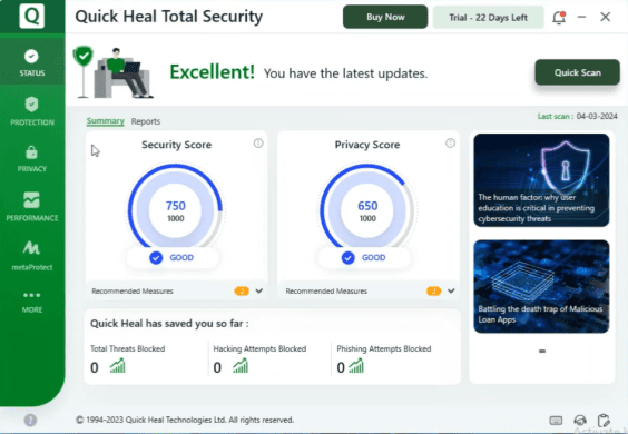 All You Need To Know About Security And Privacy Score on Quick Heal ...